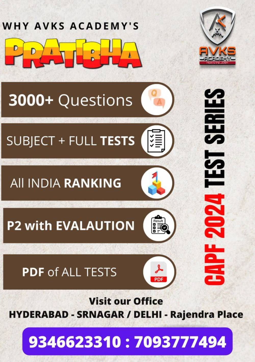 "Unlock Success: AVKS Academy's Pratibha Test Series for CAPF AC Exam ...